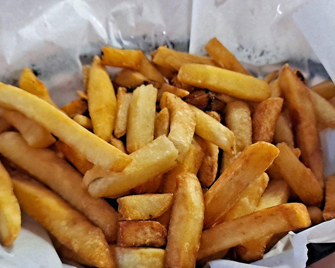 French fries so golden and crisp, they make you wonder if potatoes were put on Earth specifically for this moment.