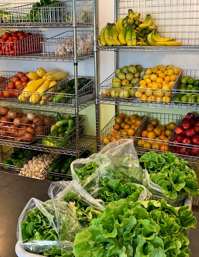 Not your average thrift find! The Poverello Center's food bank offers fresh produce that puts some grocery stores to shame.