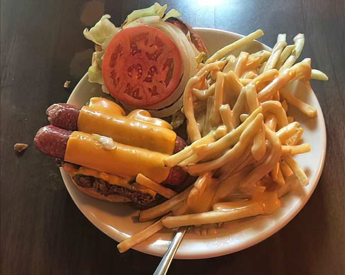 The legendary Girth Burger with mettwurst and melted cheese&mdash;a Cincinnati specialty that makes out-of-towners wonder why their hometown doesn't have something this good.