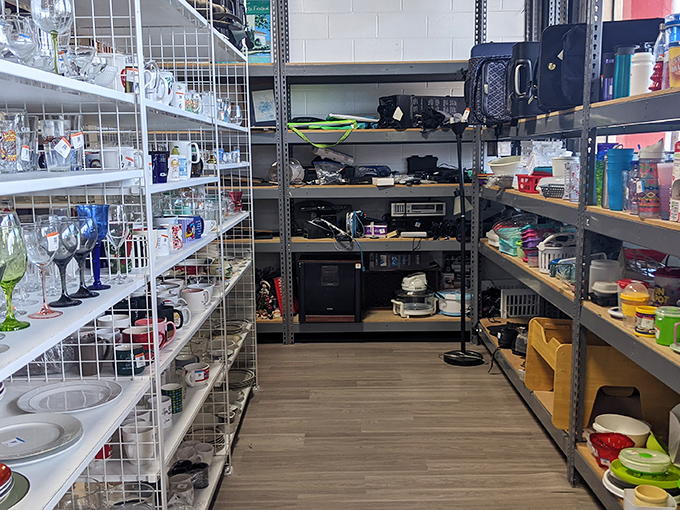 The kitchenware aisle &ndash; where vintage glassware and practical gadgets await adoption into new homes and dinner party conversations.