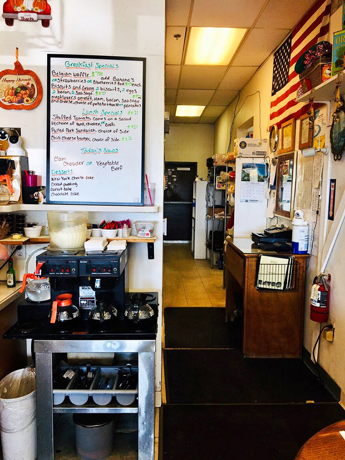 Where the magic happens—a glimpse into the heart of Hungry Hollow. That specials board promises treasures that won't appear on any regular menu.