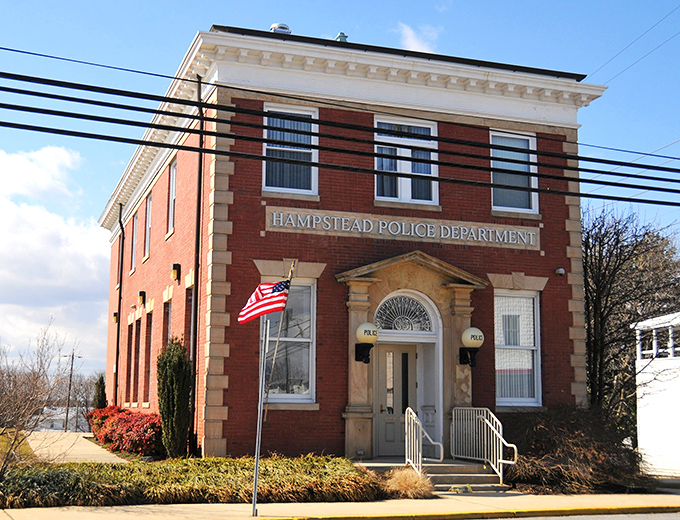 The Hampstead Police Department building looks more like a distinguished library than a place to report a missing cat or stolen bicycle.
