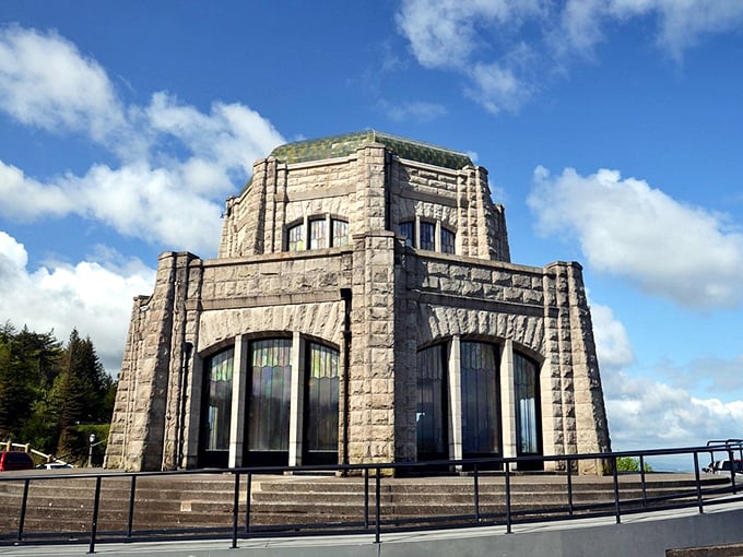This stone structure wasn't just built to last&mdash;it was designed to complement the view rather than compete with it. Architecture that knows its place.