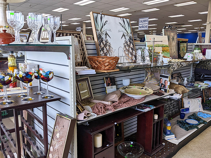 From crystal glasses to framed art, the home decor section transforms houses into homes one treasure at a time.