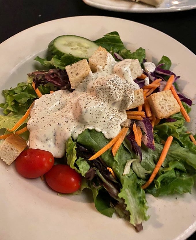 Even the house salad gets the royal treatment&mdash;fresh greens, vibrant veggies, and croutons that weren't born in a box.