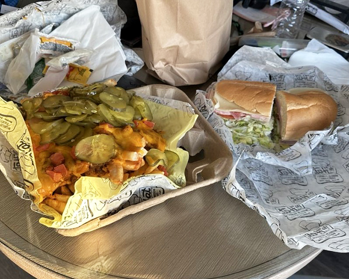 The ultimate power couple: Italian sandwich meets chili fries. Together they're more delicious than the sum of their parts.