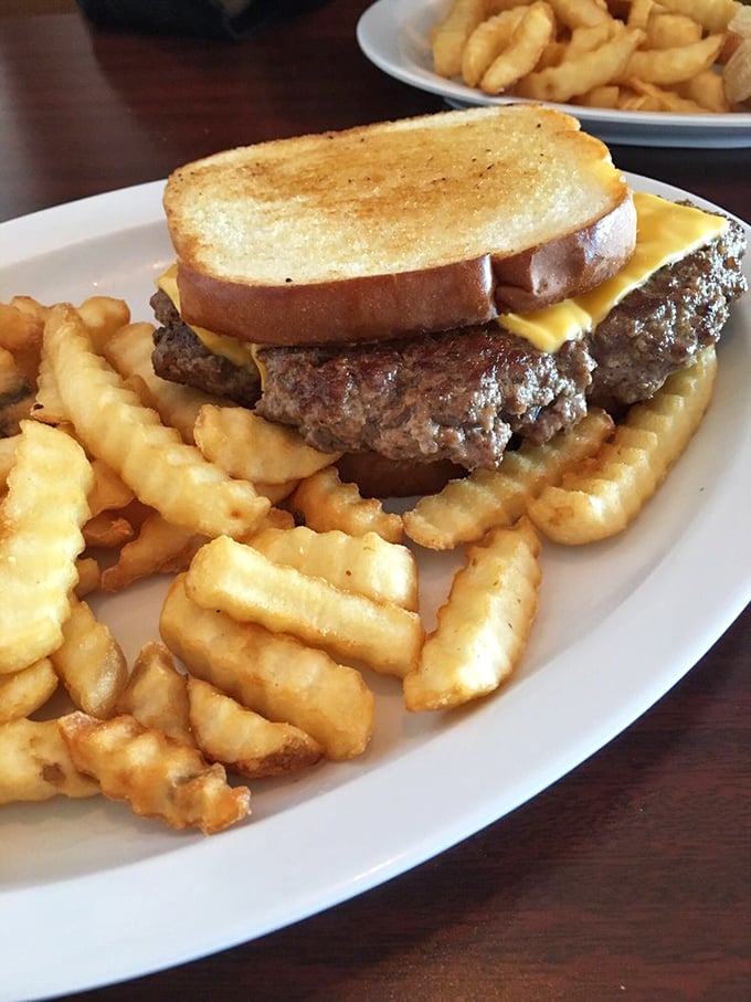 This isn't just a burger&mdash;it's the reason sweatpants were invented. Toast instead of a bun? Genius move, Jimmy. Genius.
