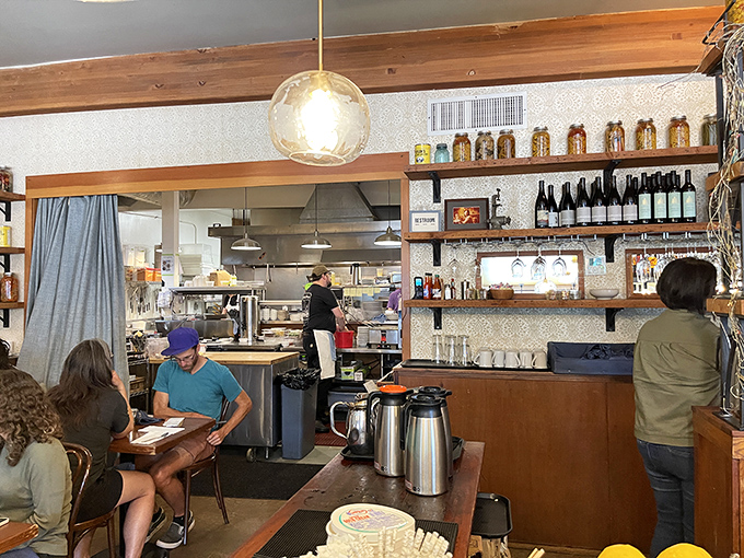 Where the magic happens: glimpses into Screen Door's kitchen reveal the organized chaos that produces those perfect Southern-inspired plates.