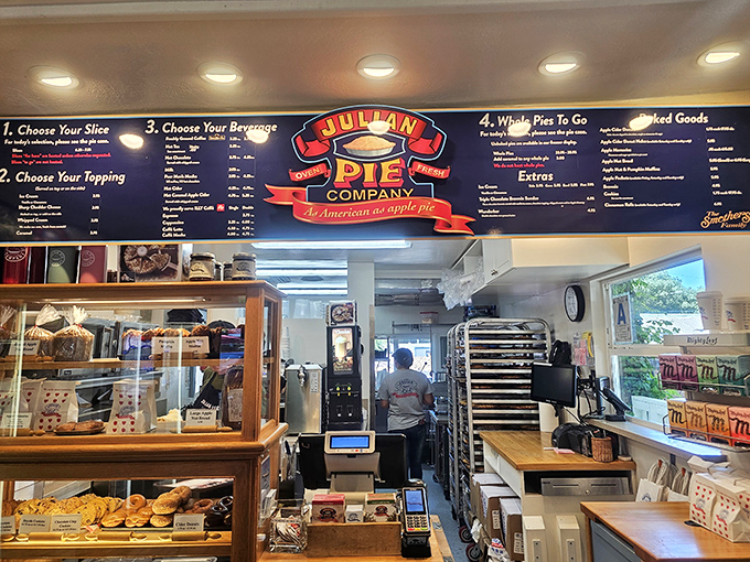 Where the magic happens&mdash;the ordering counter showcases the full glory of Julian Pie Company's apple-centric universe.
