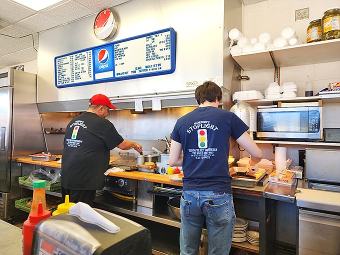 The kitchen battlefield where culinary warriors have been crafting legendary chili since Truman was president. No fancy equipment, just know-how.