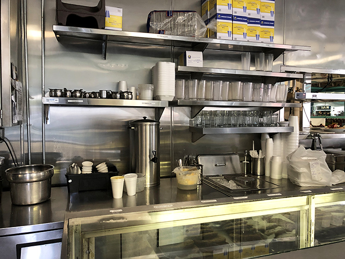 The kitchen &ndash; spotless, efficient, and where breakfast magic happens without fanfare or unnecessary flourishes.