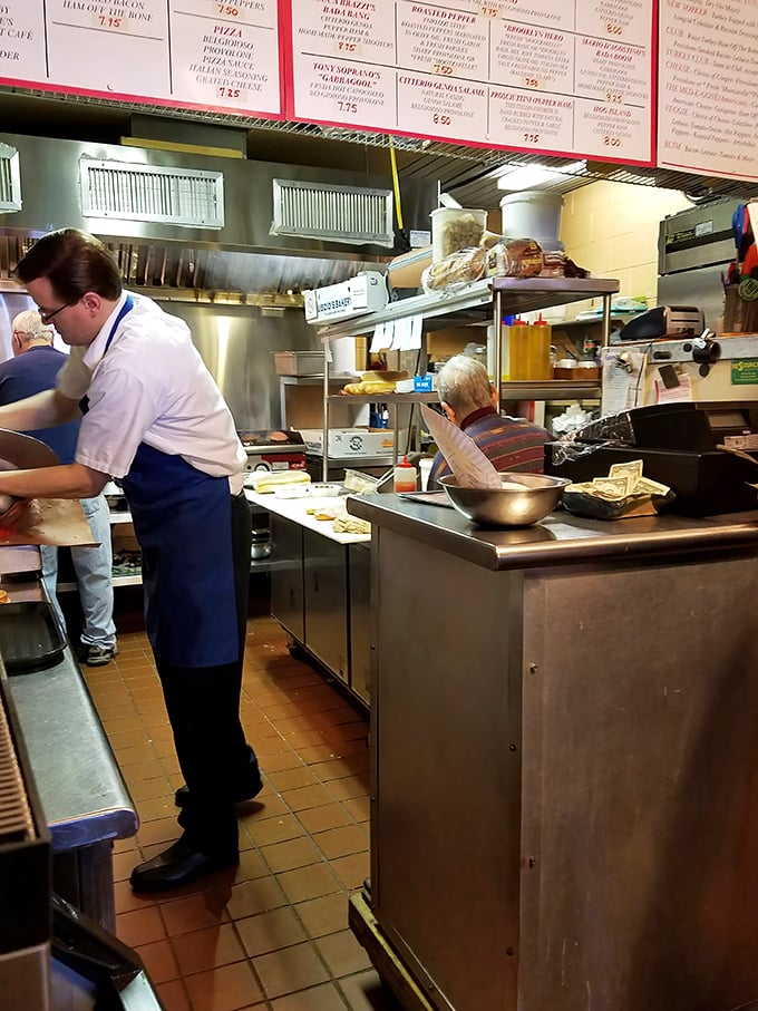 Where the magic happens. This kitchen may be compact, but it produces sandwiches of legendary proportions and flavor.
