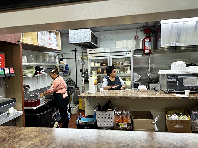 A glimpse into the kitchen where the magic happens – no fancy equipment, just skilled hands and time-honored techniques.
