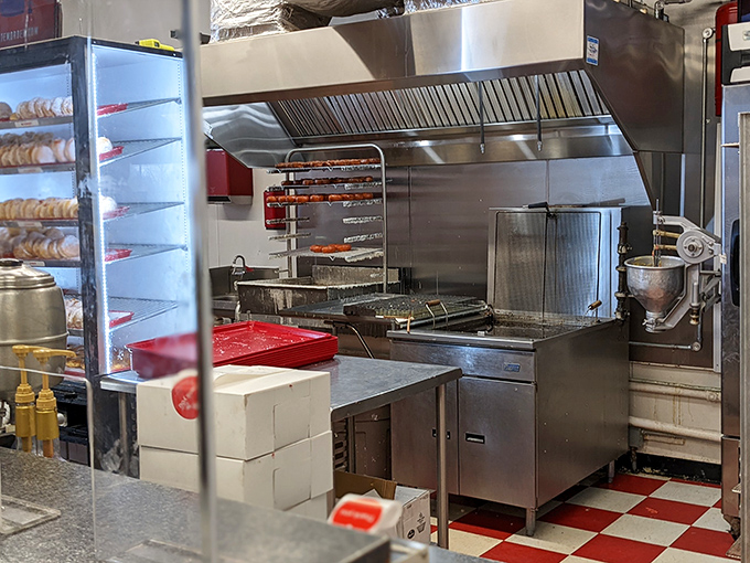 A glimpse into the kitchen where ordinary flour becomes extraordinary joy. The donut equivalent of seeing behind the curtain at Oz.
