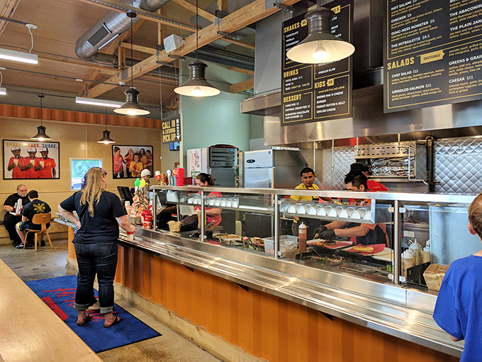 Watch the culinary magic happen at the open kitchen counter. Like dinner and a show, but the show is your lunch being made.