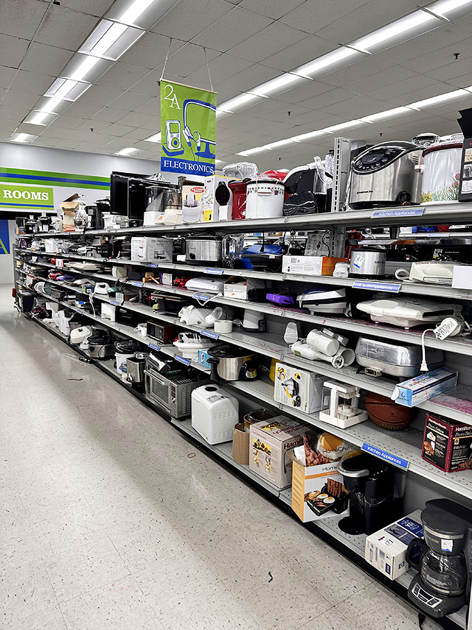Kitchen appliance heaven! That waffle maker someone received as a wedding gift and used twice? It's yours for pocket change.