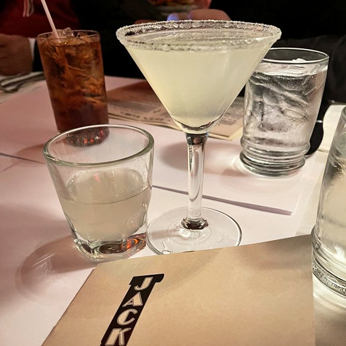 A proper lemon drop martini with its sugar-rimmed glass sits regally on the table &ndash; the liquid equivalent of a palate cleanser with attitude.