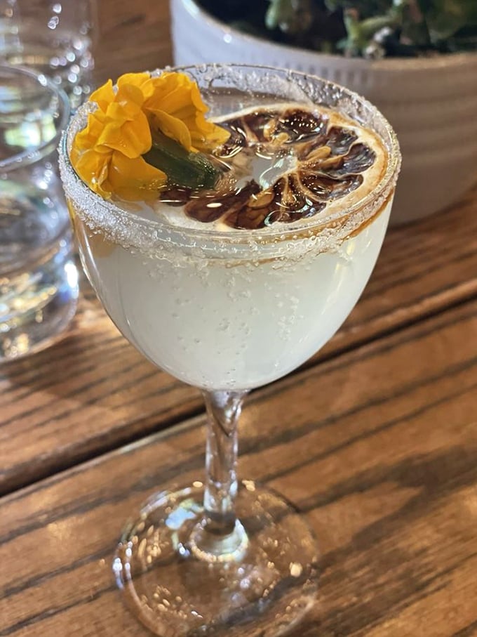 This isn't just a cocktail, it's a production. The charred garnish and sugar rim prove that at Your 3rd Spot, even the drinks get the star treatment.