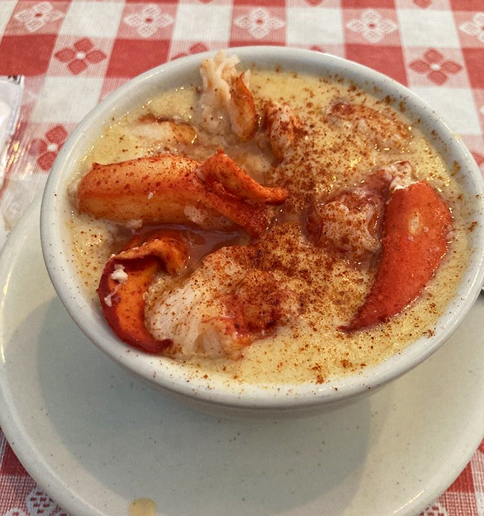 This lobster bisque doesn't just warm your stomach&mdash;it hugs your soul. Those tender chunks of lobster are like finding treasure in every spoonful.