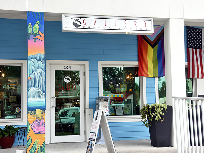 The Gallery's rainbow flag and vibrant artwork announce loud and clear: creativity and inclusivity are Gulfport's unofficial mascots.