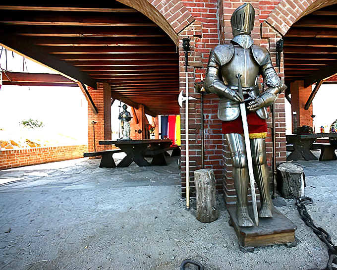 This knight stands eternally vigilant, though I suspect his biggest battle these days is posing for selfies with delighted visitors from Fresno.