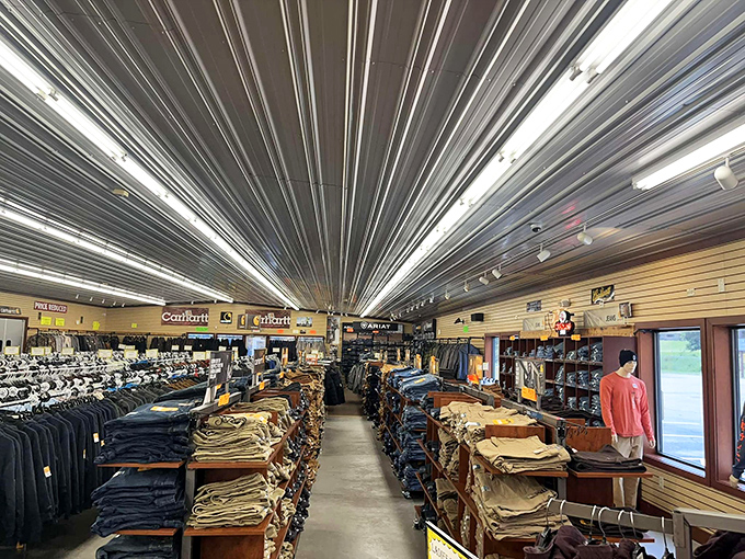 Men's clothing heaven with that distinctive metal ceiling. The kind of place where your dad could find three years' worth of wardrobe in fifteen minutes.