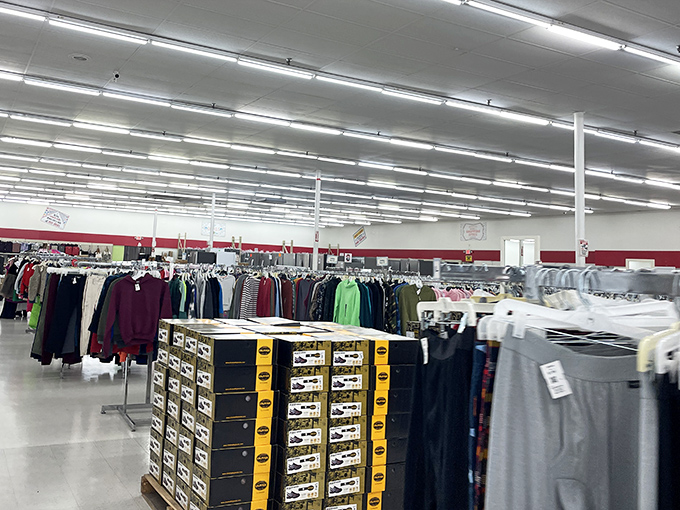 The men's department offers everything from casual Friday to wedding-ready attire, all priced for the budget-conscious fashionisto.