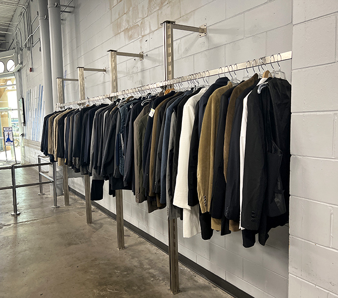 The suit section: where job interviews are won and wedding photos are taken, all without emptying the savings account.