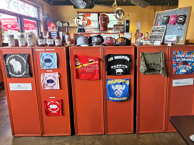 The merchandise wall&mdash;because sometimes a T-shirt is the only way to prove to friends back home that heaven exists in St. Louis.