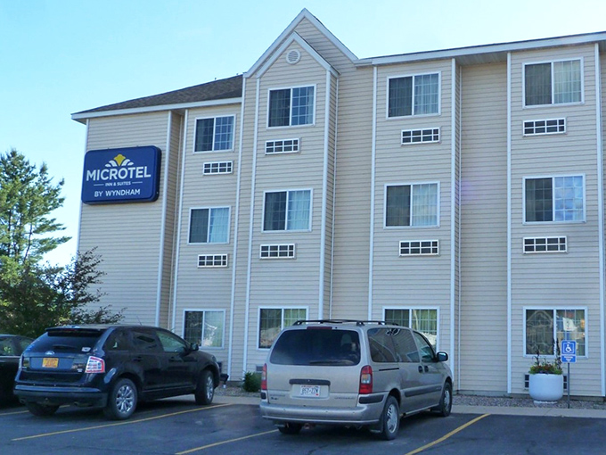 The Microtel offers weary river wanderers a comfortable night's sleep before another day of exploring Wisconsin's oldest settlement.