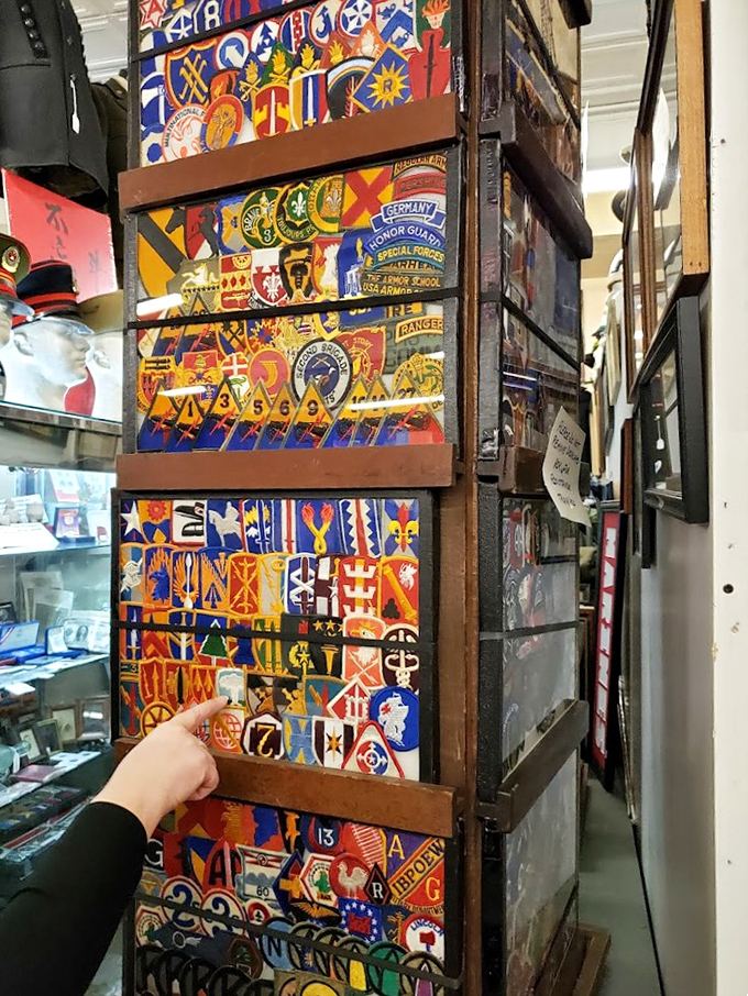 Military patches telling stories of service that make your office achievements look adorably civilian.