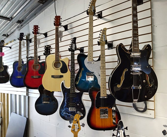 Musicians take note: these walls of guitars aren't just instruments&mdash;they're future rock anthems waiting to be strummed into existence.
