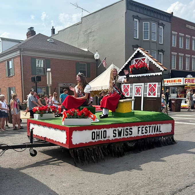 The Ohio Swiss Festival parade showcases community pride with the same enthusiasm found in every homemade meal.