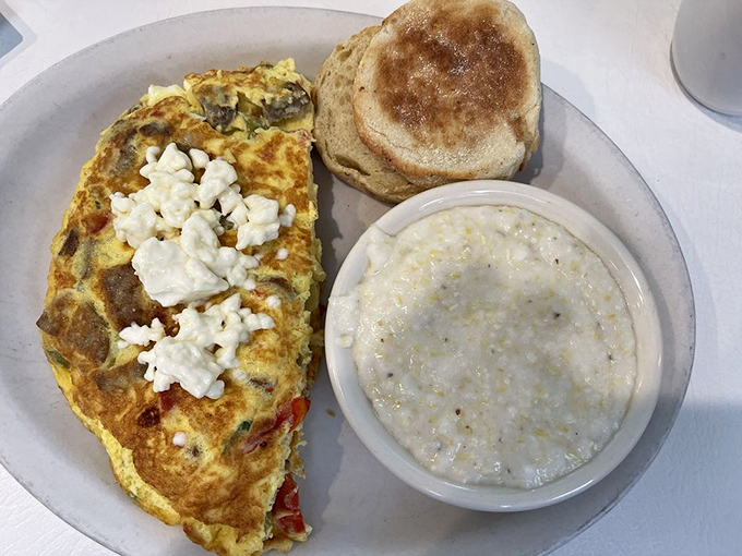 An omelet that's clearly been to college&mdash;sophisticated, well-rounded, and topped with feta cheese that adds just the right amount of Mediterranean flair.
