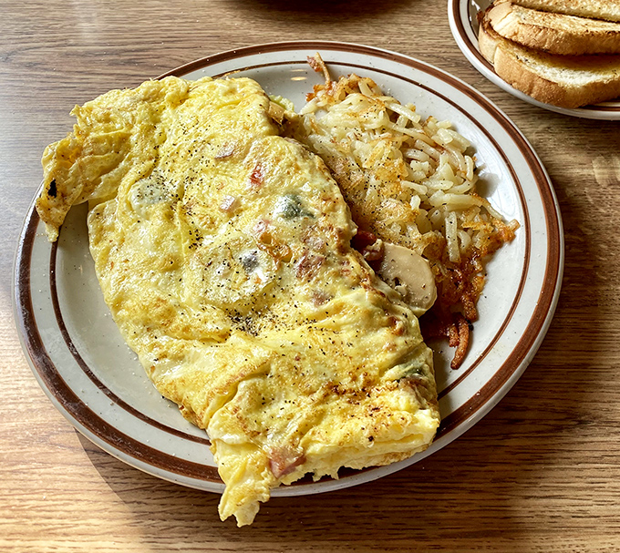 An omelet that's seen things&mdash;mainly cheese, meat, and vegetables. Fluffy egg perfection that makes you question why you ever cook at home.