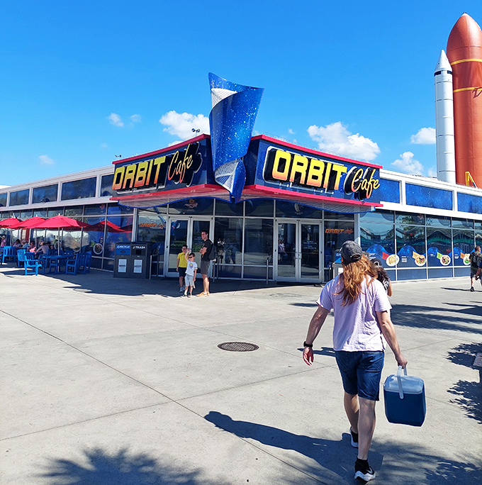 Orbit Caf&eacute; offers earthbound sustenance with a side of space-age ambiance &ndash; because even astronaut-watching works up an appetite.
