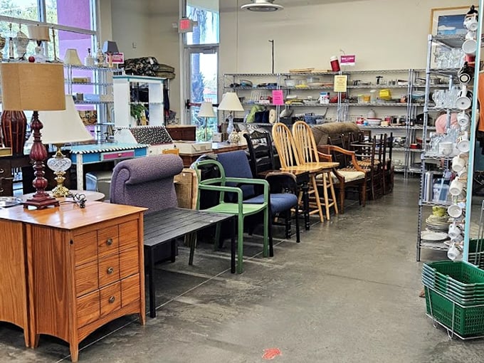 Furniture finds that range from practical to statement pieces. That green chair could be the pop of color your reading nook desperately needs.