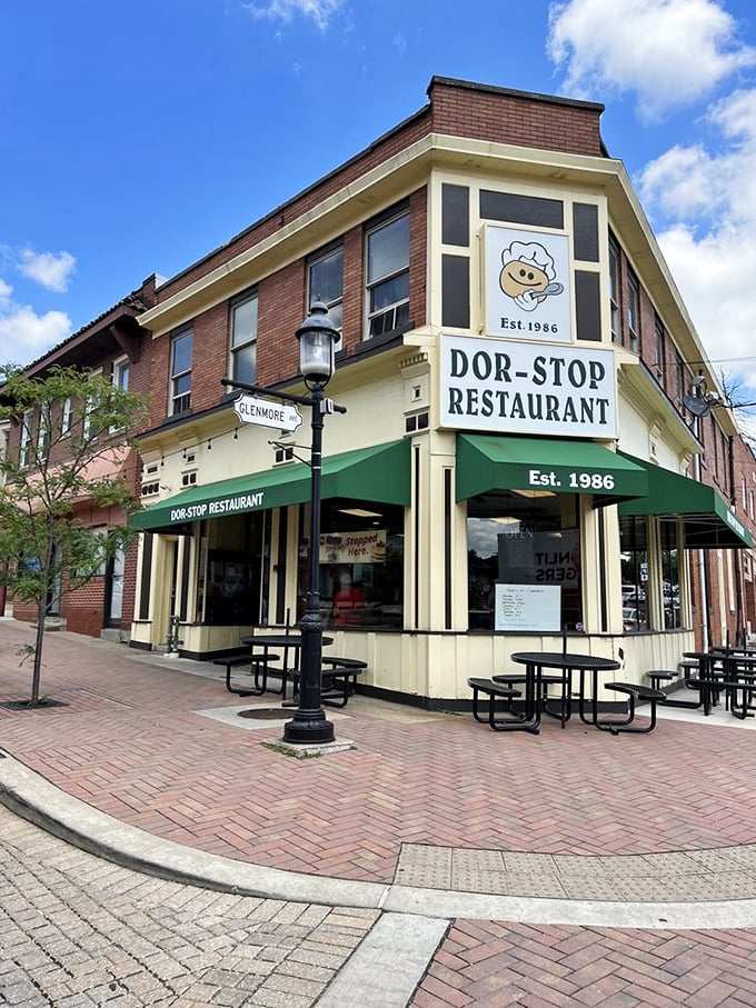 The corner spot that's become a neighborhood landmark. Brick, awnings, and the promise of exceptional eggs &ndash; what more could you want?