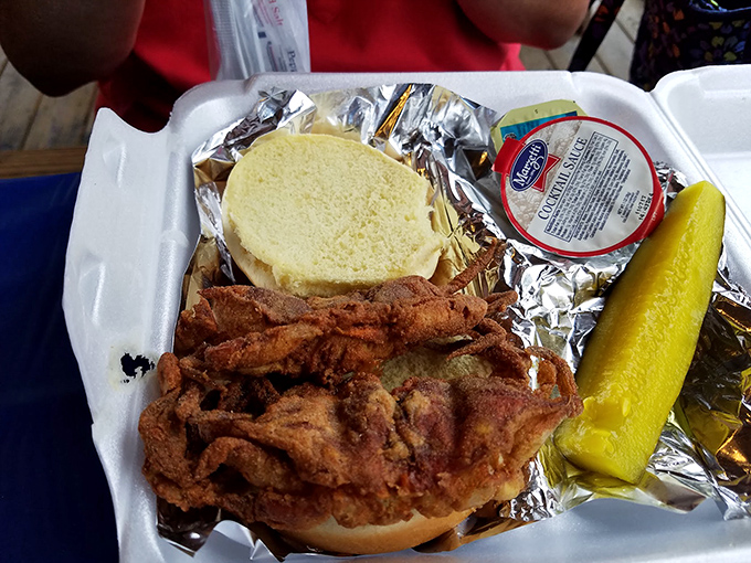 The soft shell crab sandwich&mdash;nature's perfect timing meets Maryland's perfect preparation. When that crunchy-soft texture hits your taste buds, time stands still.