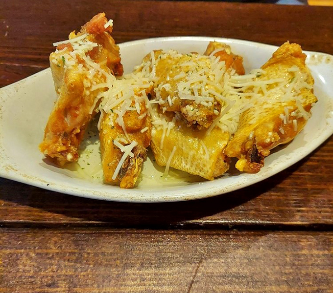 Wings that have clearly been touched by some sort of parmesan fairy godmother. Finger-licking isn't just allowed&mdash;it's mandatory.