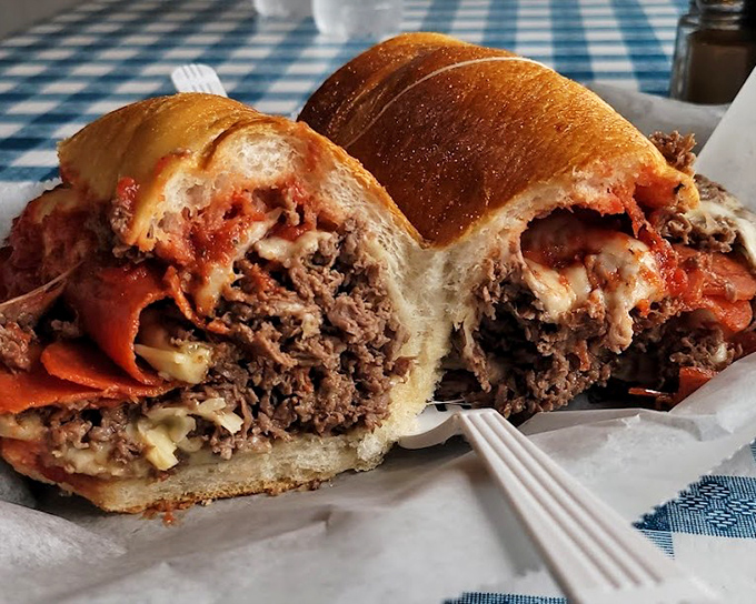 This isn't just lunch&mdash;it's what happens when a pepperoni pizza and a cheesesteak have a beautiful baby that inherited the best genes from both sides.