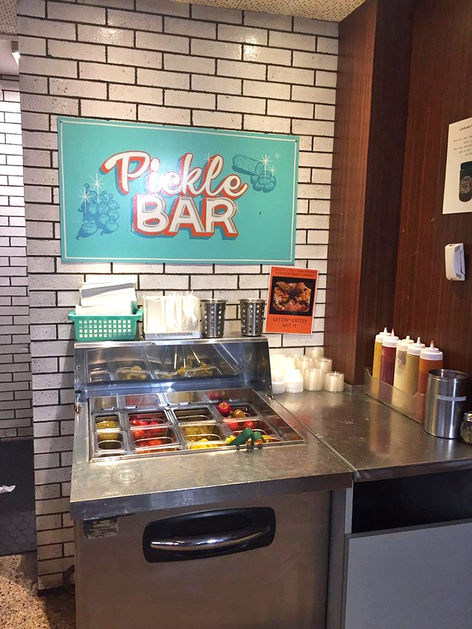 The pickle bar&mdash;where the phrase "big dill" isn't just a dad joke, it's a legitimate description of your sandwich enhancement options.
