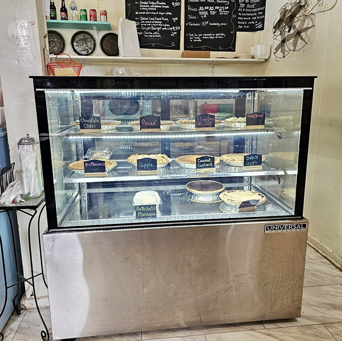 The holy grail of dessert displays, where each pie represents hours of careful craftsmanship and generations of wisdom.