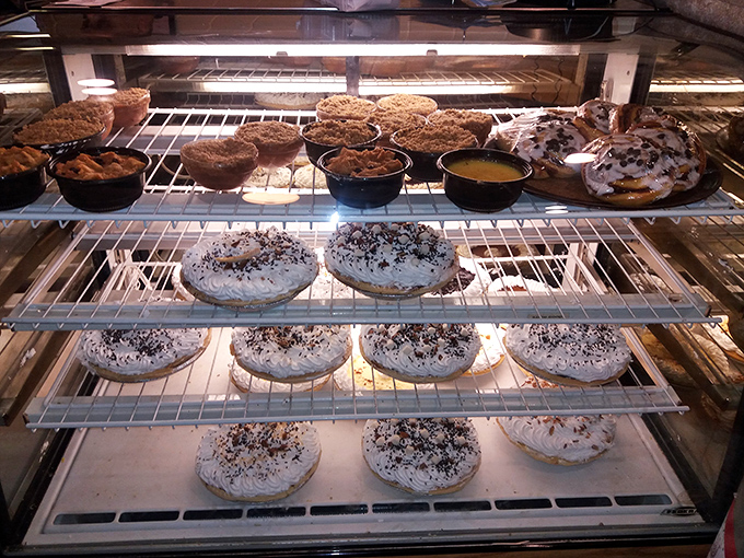 The dessert case&mdash;where willpower goes to die and "I'll just have a bite" becomes the lie you tell yourself before ordering a whole pie.
