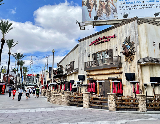 Saddle Ranch serves up Western charm with a side of people-watching, perfect for resting shopping-weary legs while contemplating another round of retail therapy.