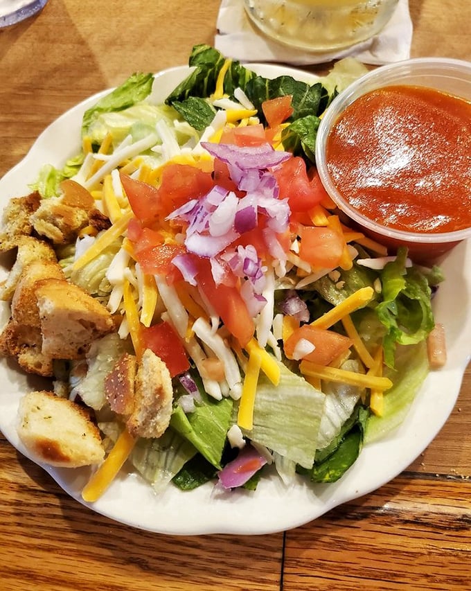 A salad that doesn't feel like punishment, loaded with fresh ingredients and enough cheese to remind you you're still in the Midwest.