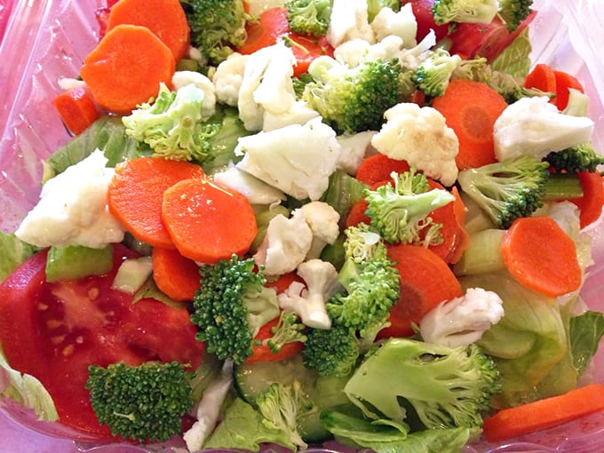 Even the salad looks like it's trying to make amends for all those cheesesteaks you've been enjoying. Balance is everything, folks.