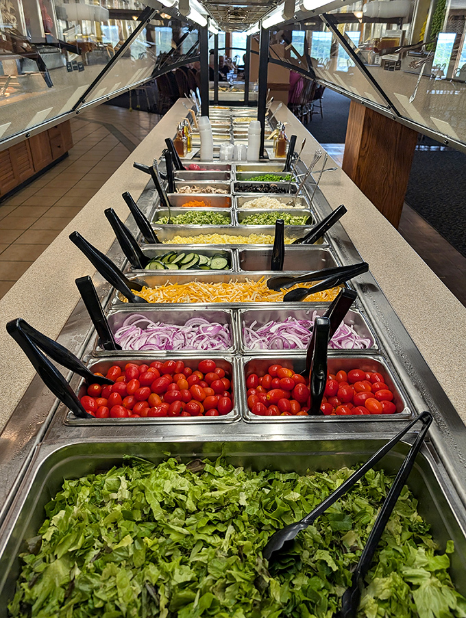 A salad bar that stretches toward the horizon, offering fresh vegetables that actually taste like vegetables. This isn't rabbit food&mdash;it's produce with purpose.