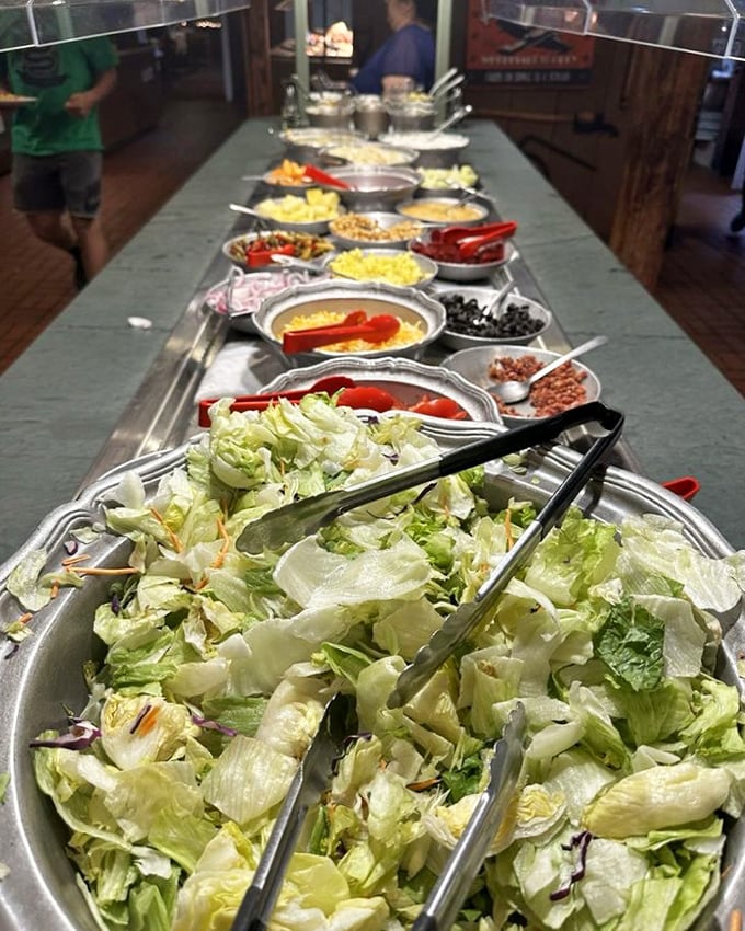 A salad bar that stretches to the horizon &ndash; the place where good intentions meet "but I should try everything just to be fair."