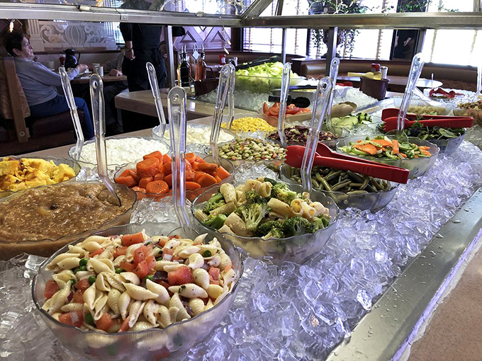 A salad bar that deserves its own zip code, where vegetables aren't just healthy choices but colorful co-conspirators in deliciousness.